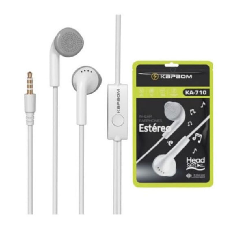 Fone de ouvido com fio kapbom Ka-710 com microfone | Shopee Brasil