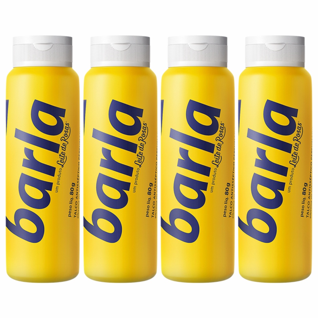Kit 4 Talco Antisséptico Perfumado Barla 80g | Shopee Brasil