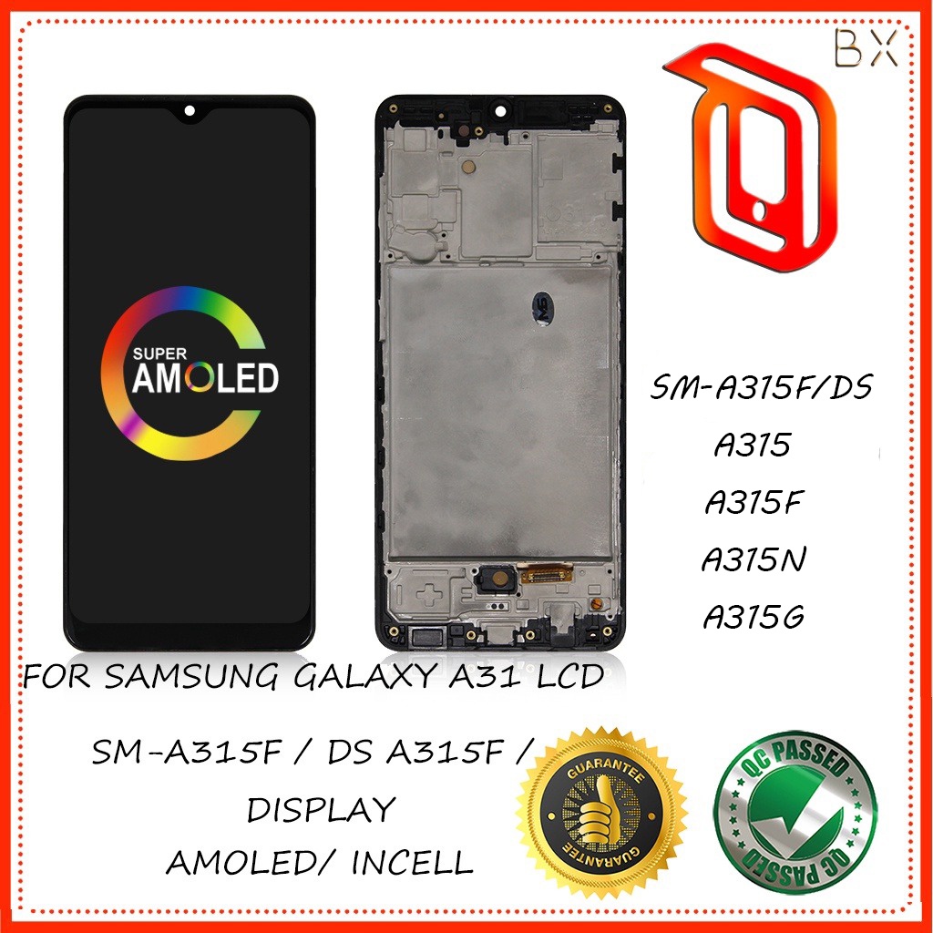 Tela AMOLED LCD Para Samsung Galaxy A31 SM-A315F DS A315F, Incell A315 ...