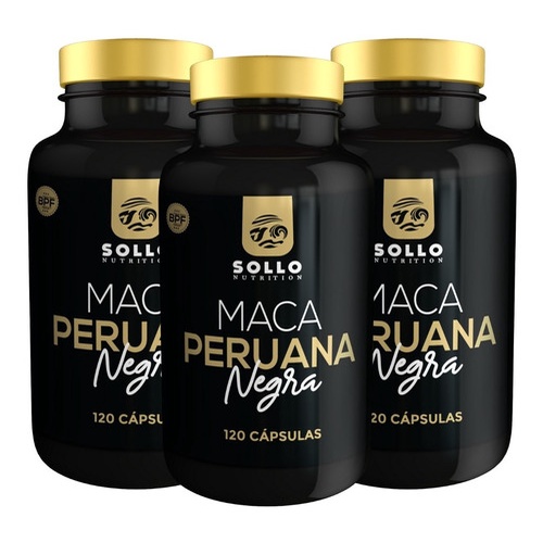 Kit 3x Maca Peruana Preta Pura Premium - 120 Cápsulas - Desconto no Preço