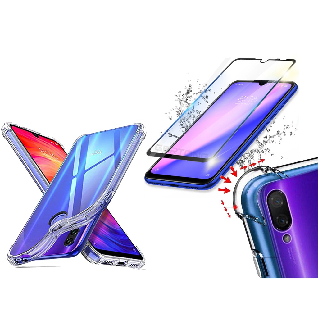 Capa anti impacto Redmi Note 7 + Película frontal Xiaomi Redmi Note7 3d full tela toda capinha ...