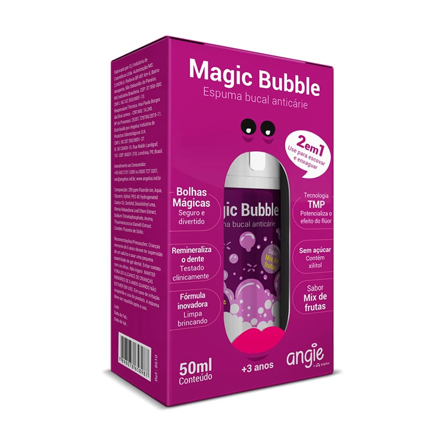 Espuma Bucal Infantil Anticárie Magic Bubble Angie - Angelus | Shopee ...