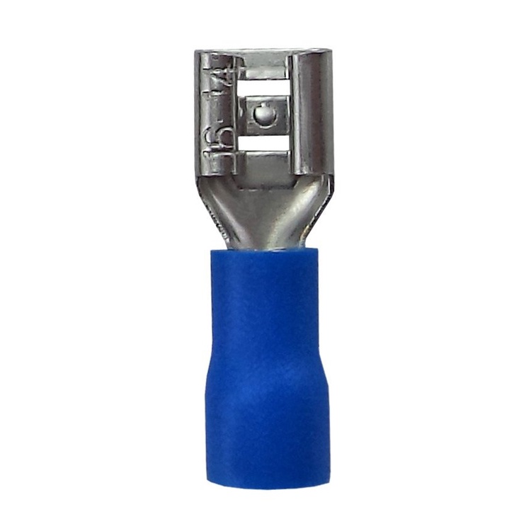 Terminal Faston Fêmea 2,5mm² Azul 100 unidades | Shopee Brasil