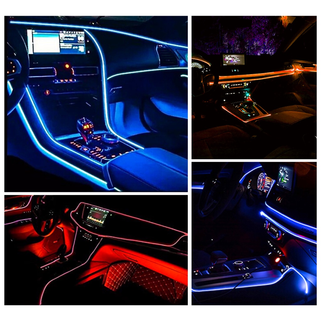 Fita de Led carro Cores Neon Decoração Automotiva 12v 2 metros Fita fio ...