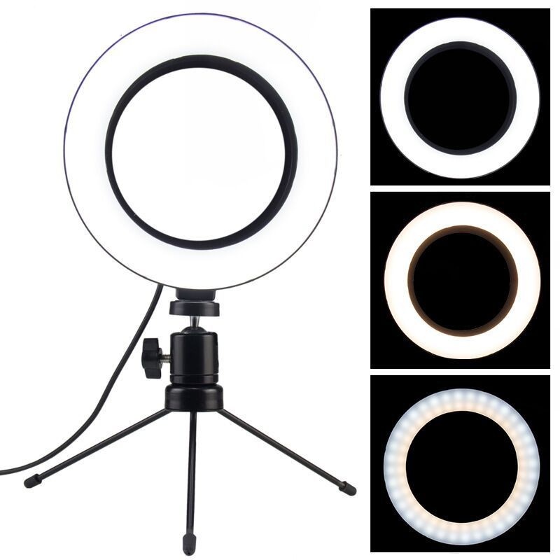 Led Ring Light Mesa Iluminador Pequena Tripé 6 Polegada 16cm | Shopee Brasil