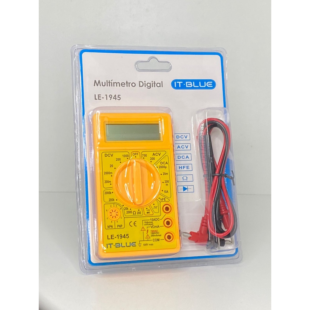 Multímetro Digital Portátil Profissional IT BLUE LE-1945 | Shopee Brasil