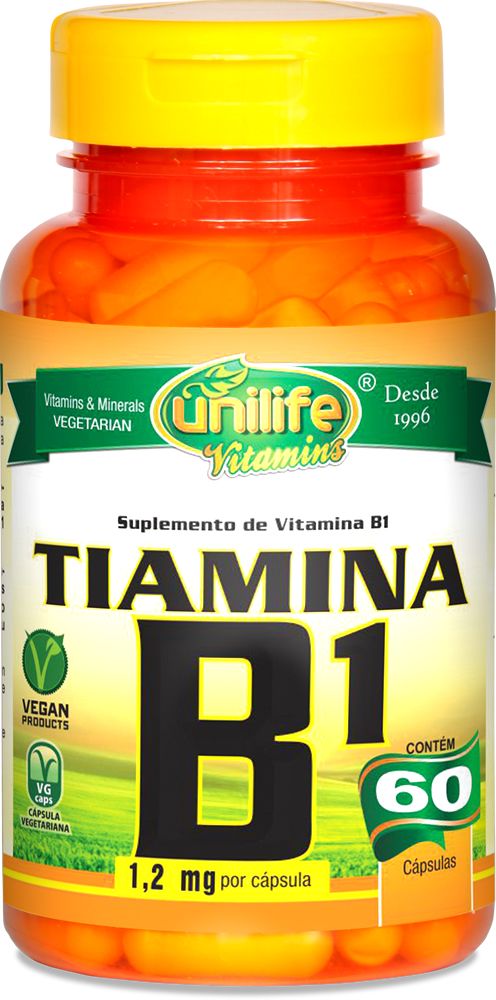 Vitamina B1 Tiamina Unilife 60 cápsulas - Vegano | Shopee Brasil
