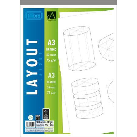 Bloco Layout A3 50Fls. Tilibra - Liso | Shopee Brasil