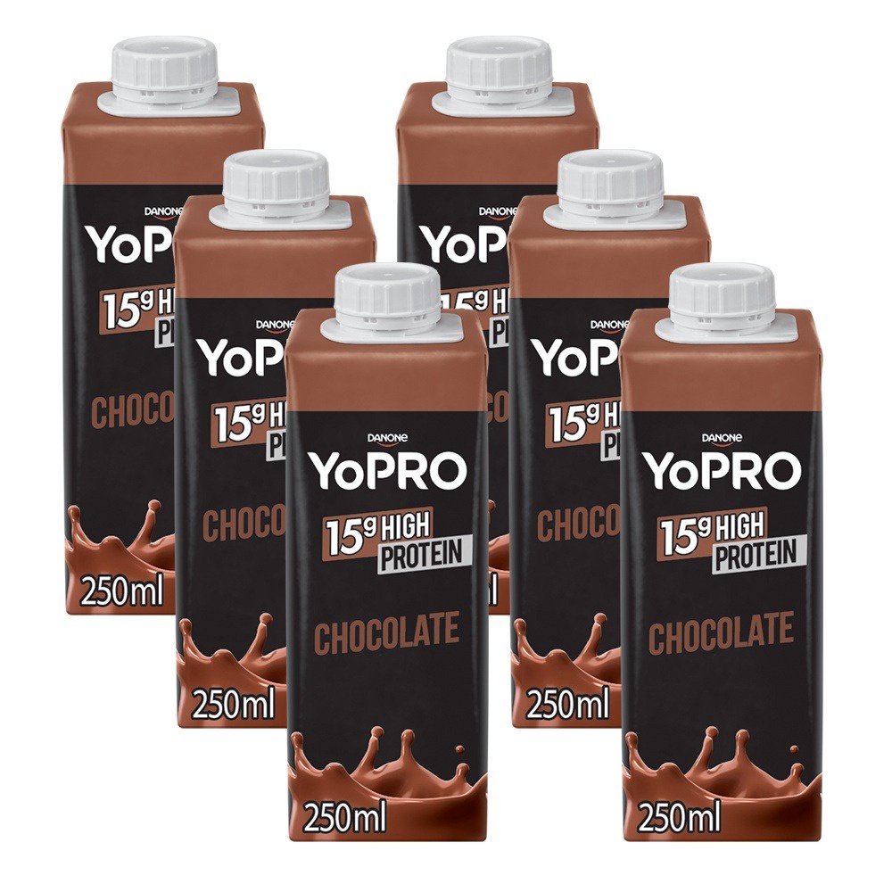 Kit com 6un Yopro Danone Chocolate 15g de Proteina - Whey Protein ...