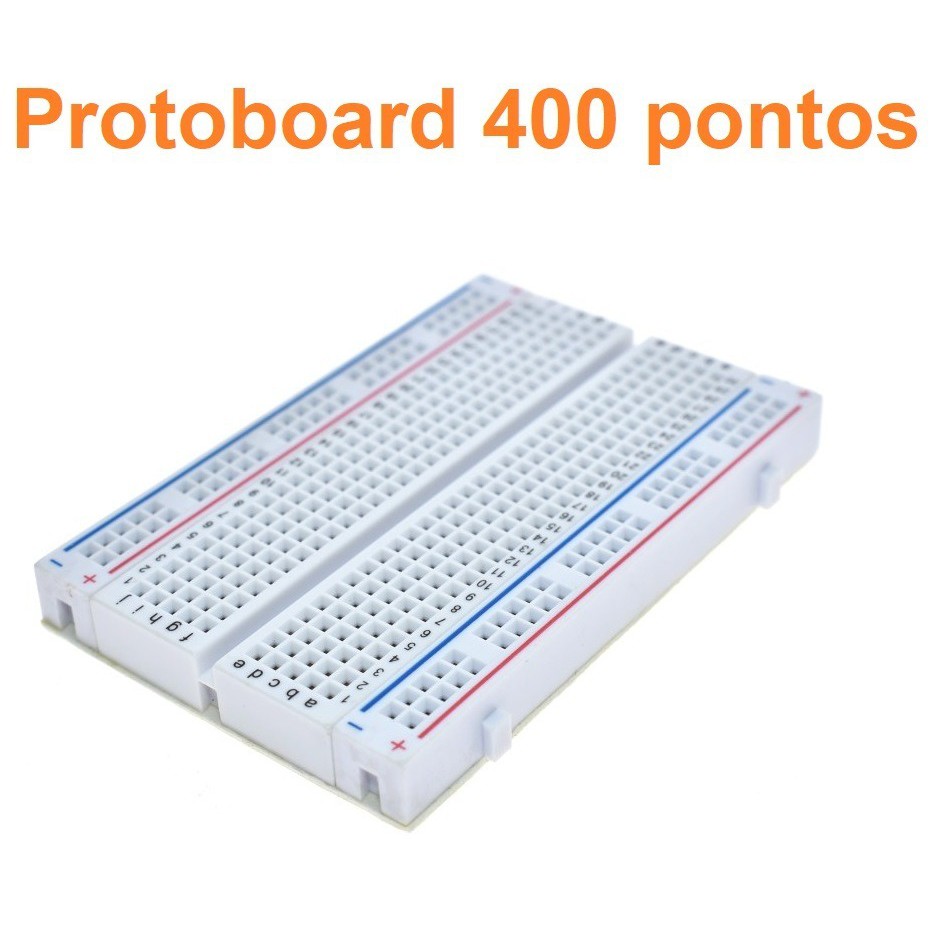 Protoboard 400 Pontos / Furos Breadboard Para Arduino | Shopee Brasil