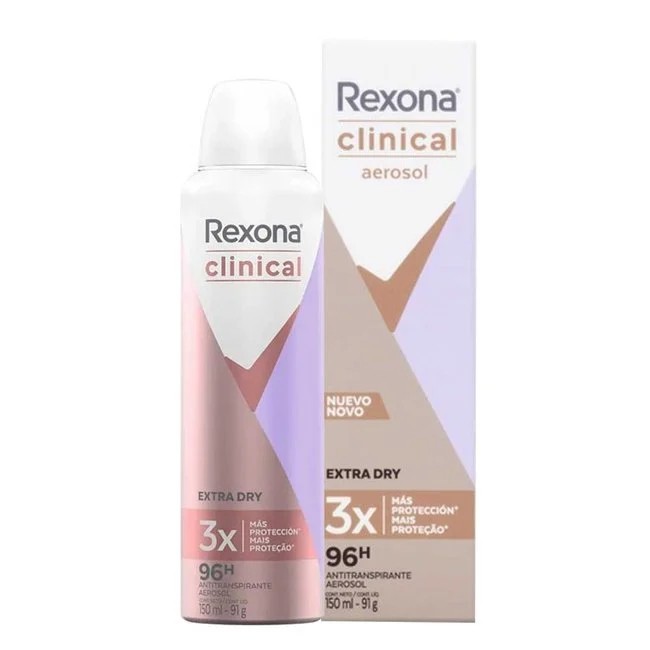 Antitranspirante Rexona Clinical Extra Dry 96h Horas 3X mais Proteção ...