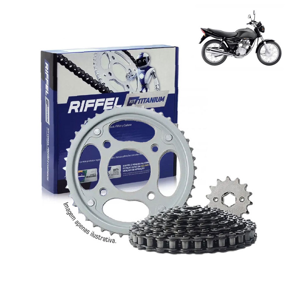 Kit Transmissão Riffel Titanium Fan125 2009/13 | Shopee Brasil