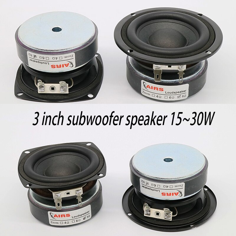 Alto Falante 15-30w 3 Polegadas 4 8 8 ohm Amplificador subwoofer 85hz-5.5hz Baixo Um-Redondo E ...