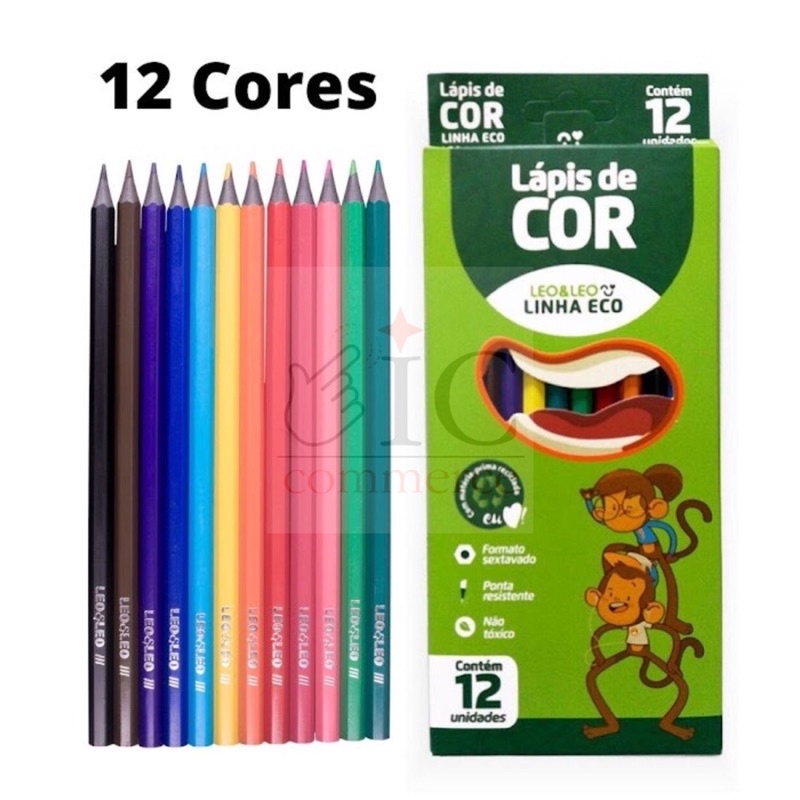 Lapis De Cor 12 Cores Flexivel Resina Plastica Leoleo | Shopee Brasil