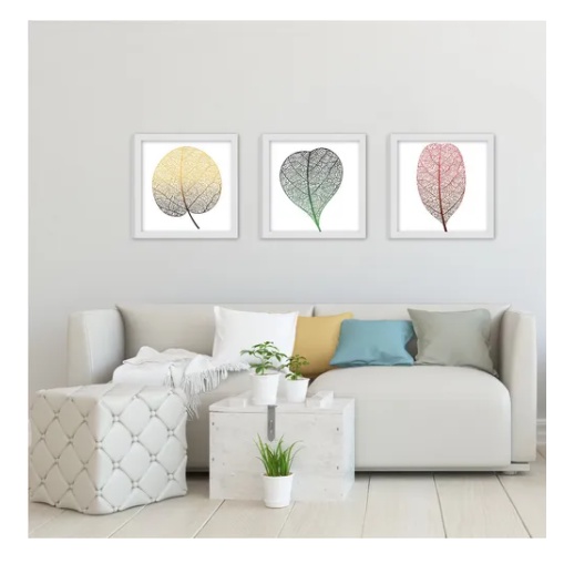 Quadros Decorativos Sala Hall Folhas Coloridas Papel de Parede 10 x 15Cm Decora-Quadross 2751 ...