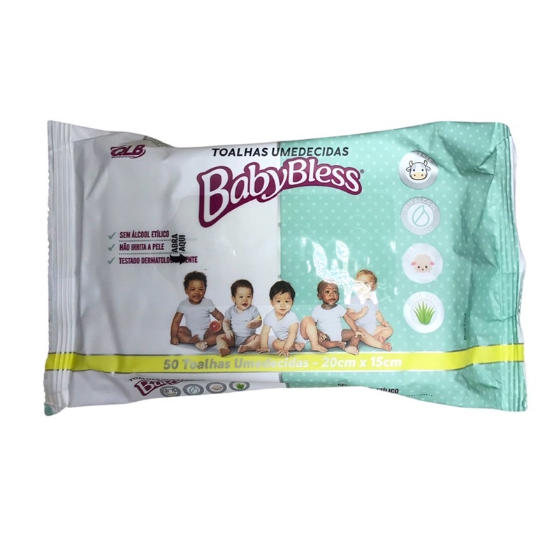 TOALHAS UMEDECIDAS BABY BLESS C/50 UNIDADES | Shopee Brasil