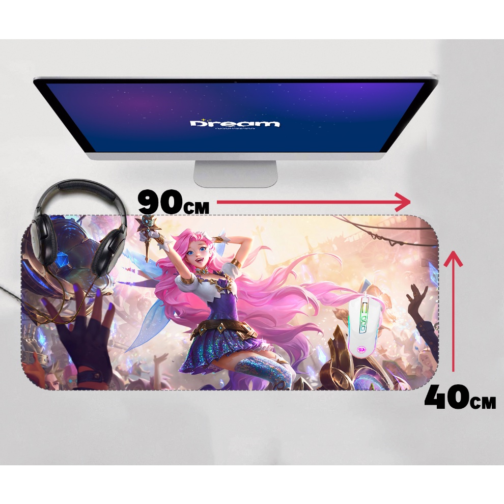 Mouse Pad Gamer Seraphine League of Legends LOL Extra Grande 90x40 ...
