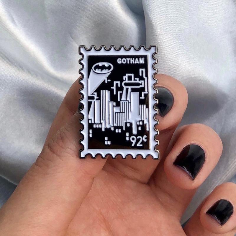 Pin Selo Gotham | Batman DC Comics broche pins de lapela metálico preto ...