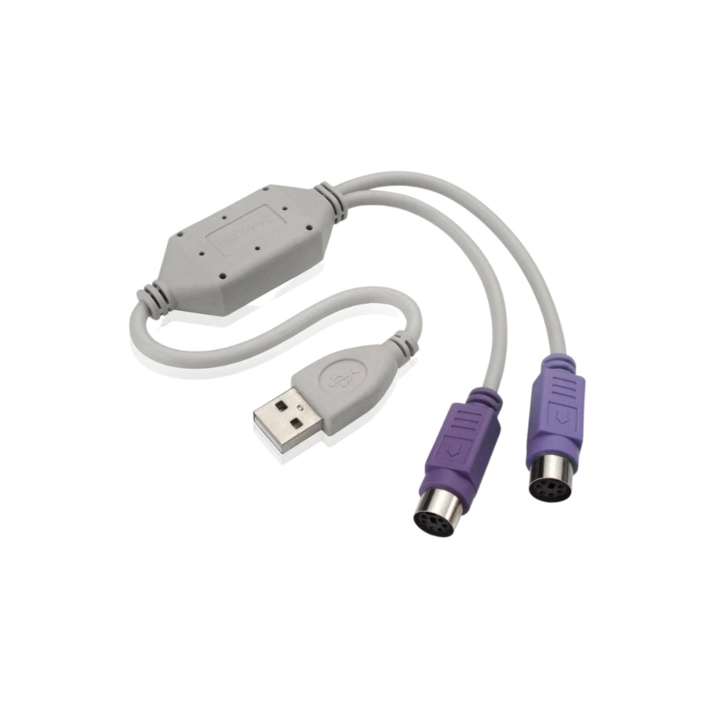 Cabo USB x PS2 Conversor USB A Macho x Mini DIN PS2 Femea 2x WI046 ...