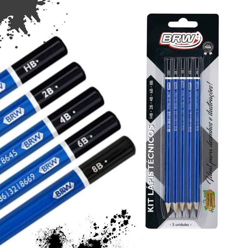 Lapis Tecnico Desenho Hb 2b 4b 6b 8b | Shopee Brasil