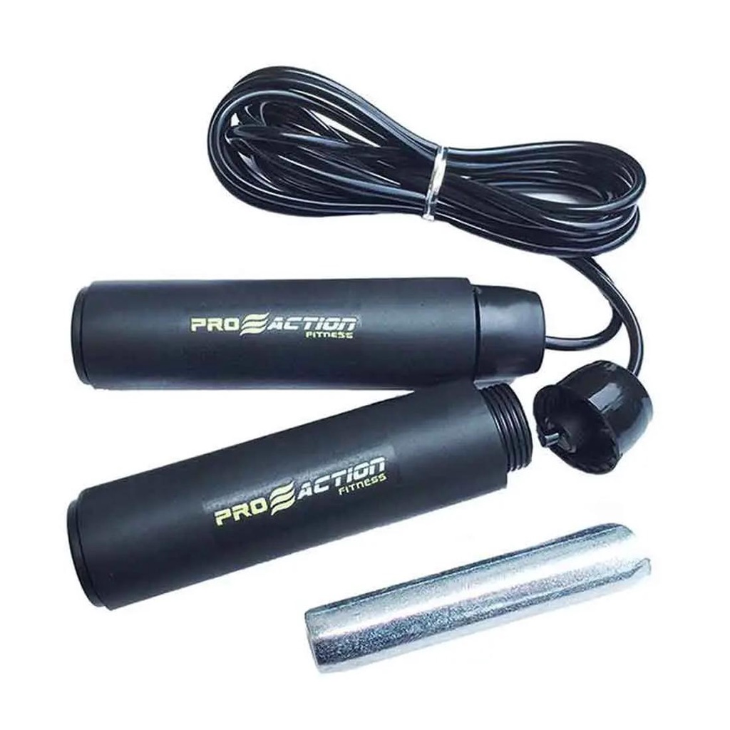 Corda De Pular Com Peso Preto G191 Proaction | Shopee Brasil