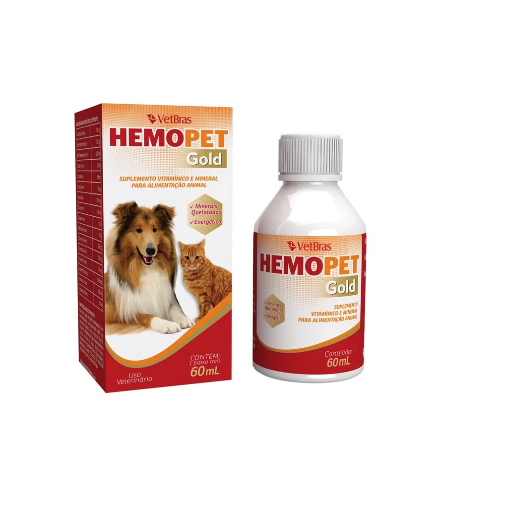Hemopet Gold 60ml Suplemento Vitamínico Para Energia e Disposição do ...