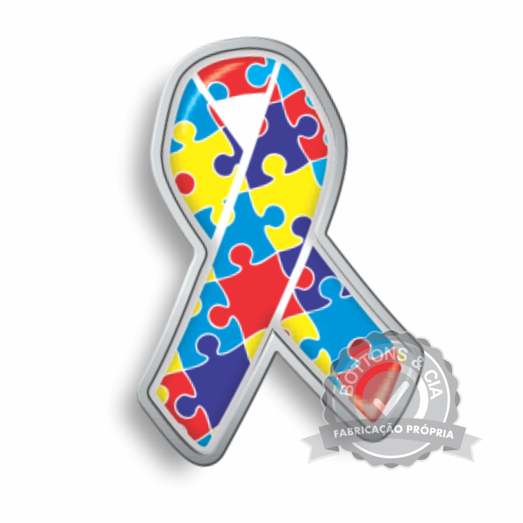 Broche Laço Resinado Autismo 01 unidade Pin TEA Identificação Criança ...