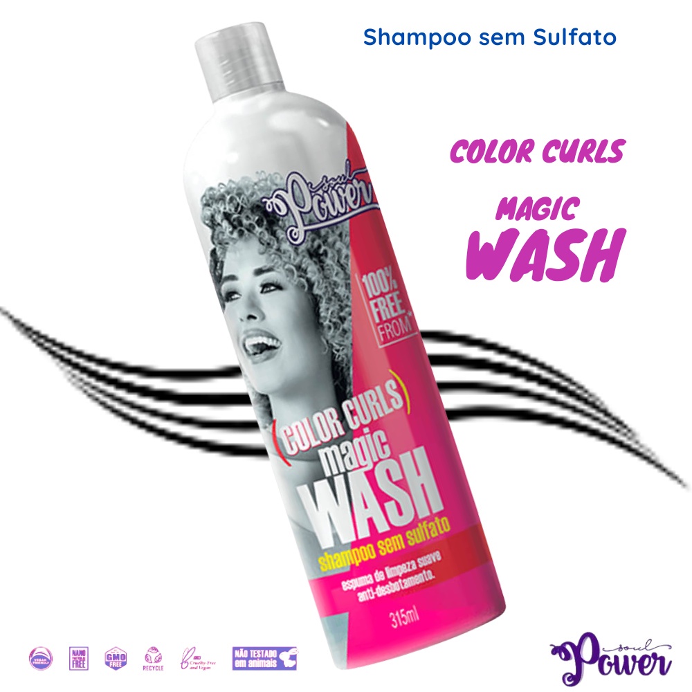 Shampoo Magic Wash Color Curls 315ml Soul Power Sem Sulfato | Shopee Brasil