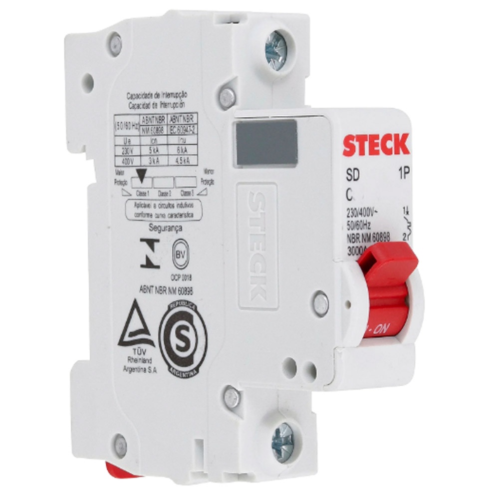 Disjuntor Din Unipolar Curva C 20A - Steck | Shopee Brasil