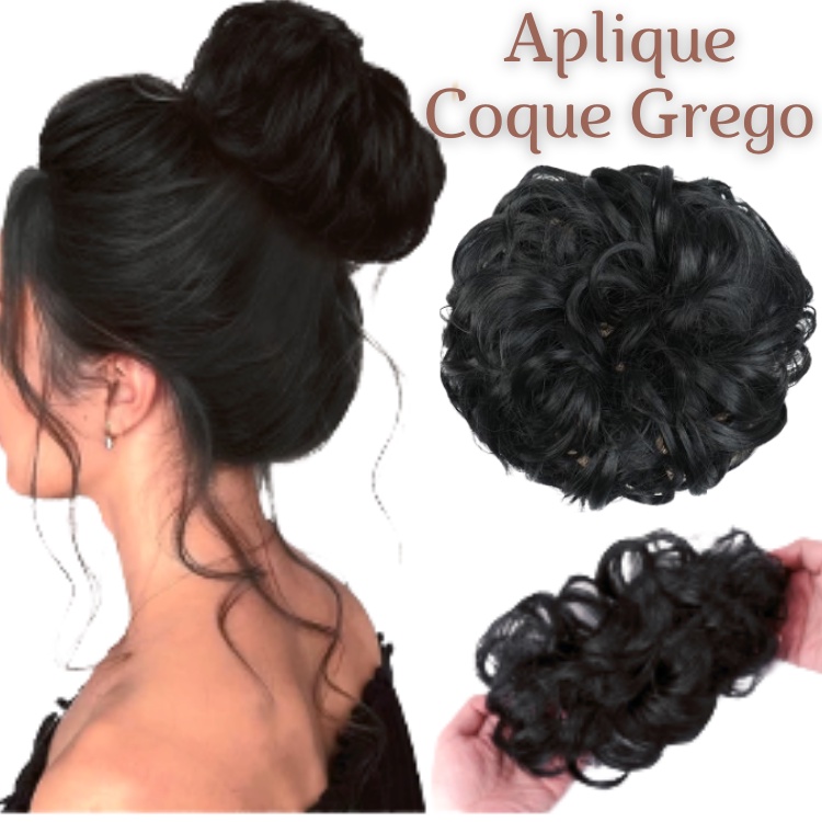 Aplique Coque Grego Levemente Enrolado Fibra Orgânica | Shopee Brasil
