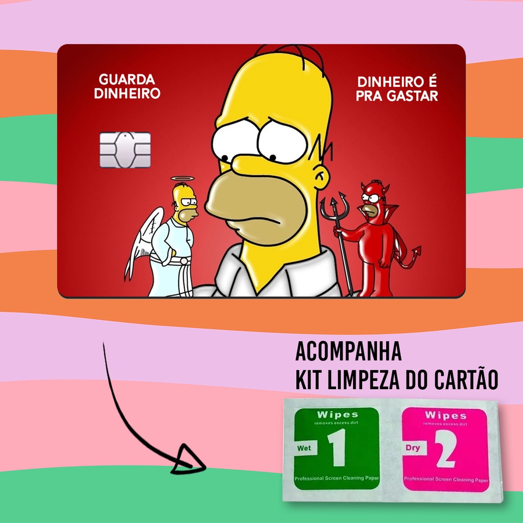 Adesivo para Cartão Homer Simpson Angel e Devil | Shopee Brasil