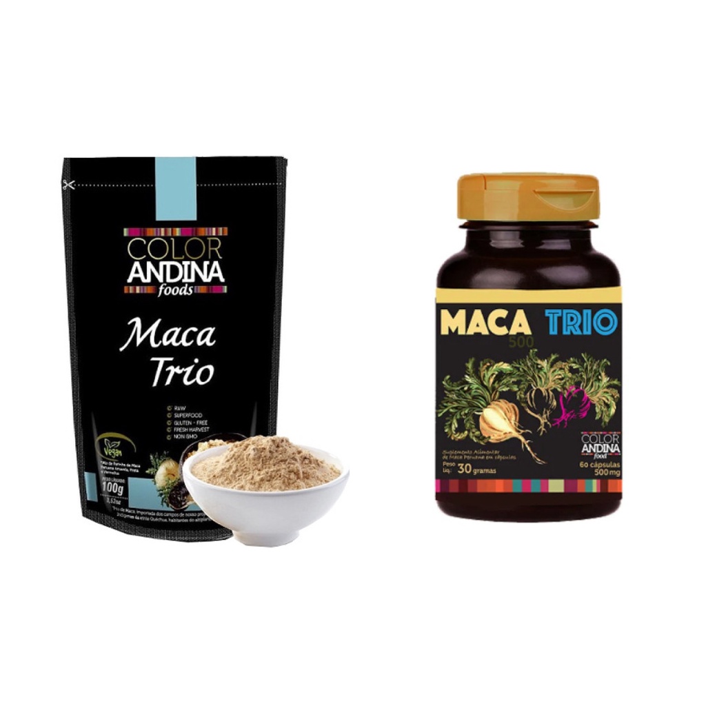 Maca Peruana Trio em Pó ou Capsulas Color Andina 100g | Shopee Brasil