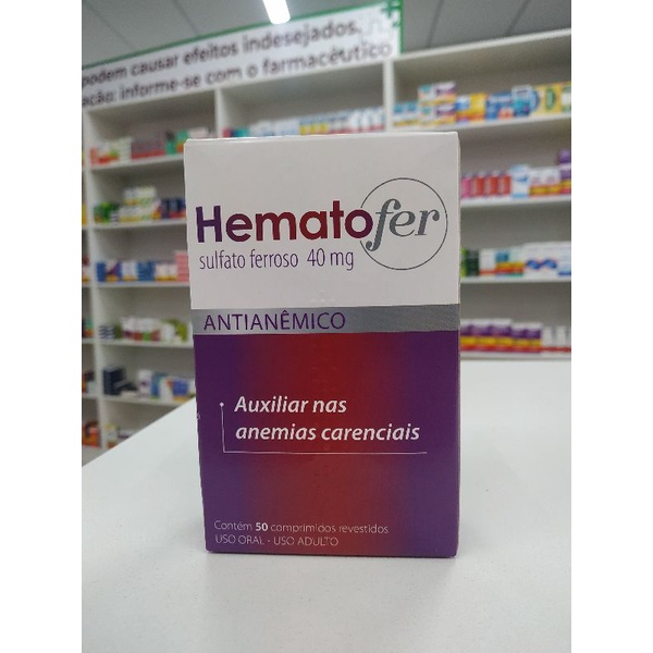 Hematofer 40mg - Sulfato Ferroso - Suplemento antianêmico - 50 ...