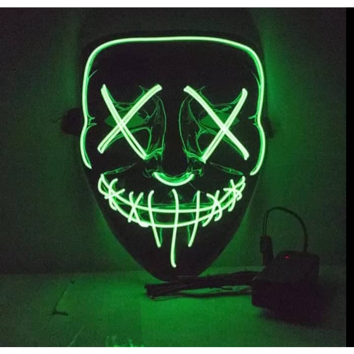 Mascara Led Neon VÁRIAS CORES Festa Balada Rave Cosplay Hallowenn ...