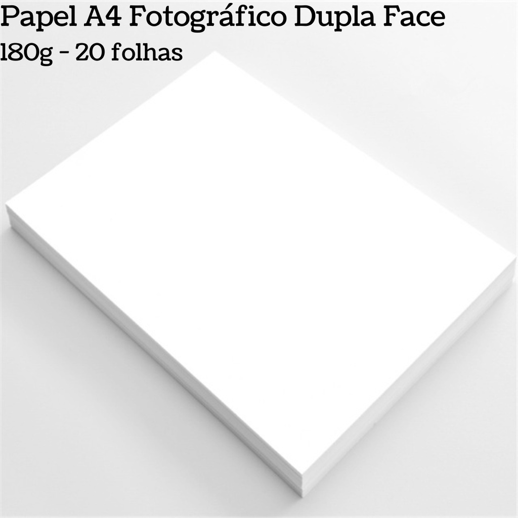 Papel A4 Fotográfico Glossy Dupla Face 180g - 20 folhas | Shopee Brasil