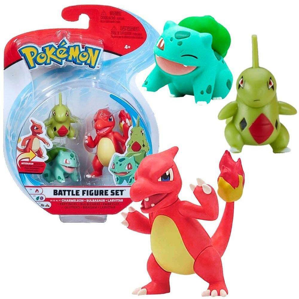 POKEMON CHARMELEON, BULBASAUR E LARVITAR - BATTLE FIGURE SET - SUNNY ...