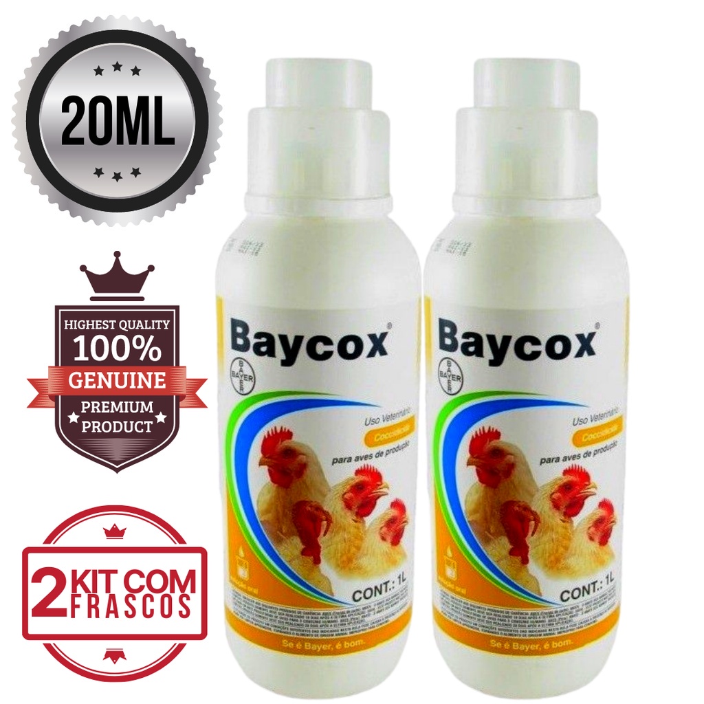 Kit com 2 Baycox Aves 20ml | Shopee Brasil
