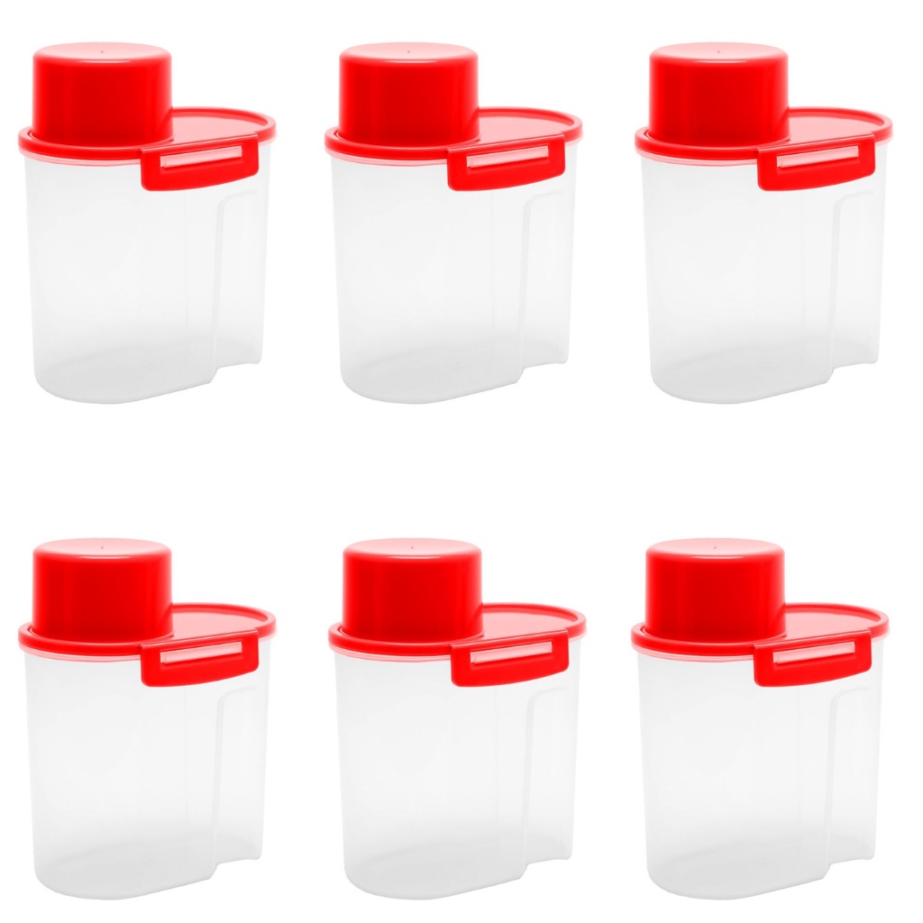 Kit 6 Pote Porta Farinha 1,8L Farinheira c/ Bico Dosador Dispenser Para ...