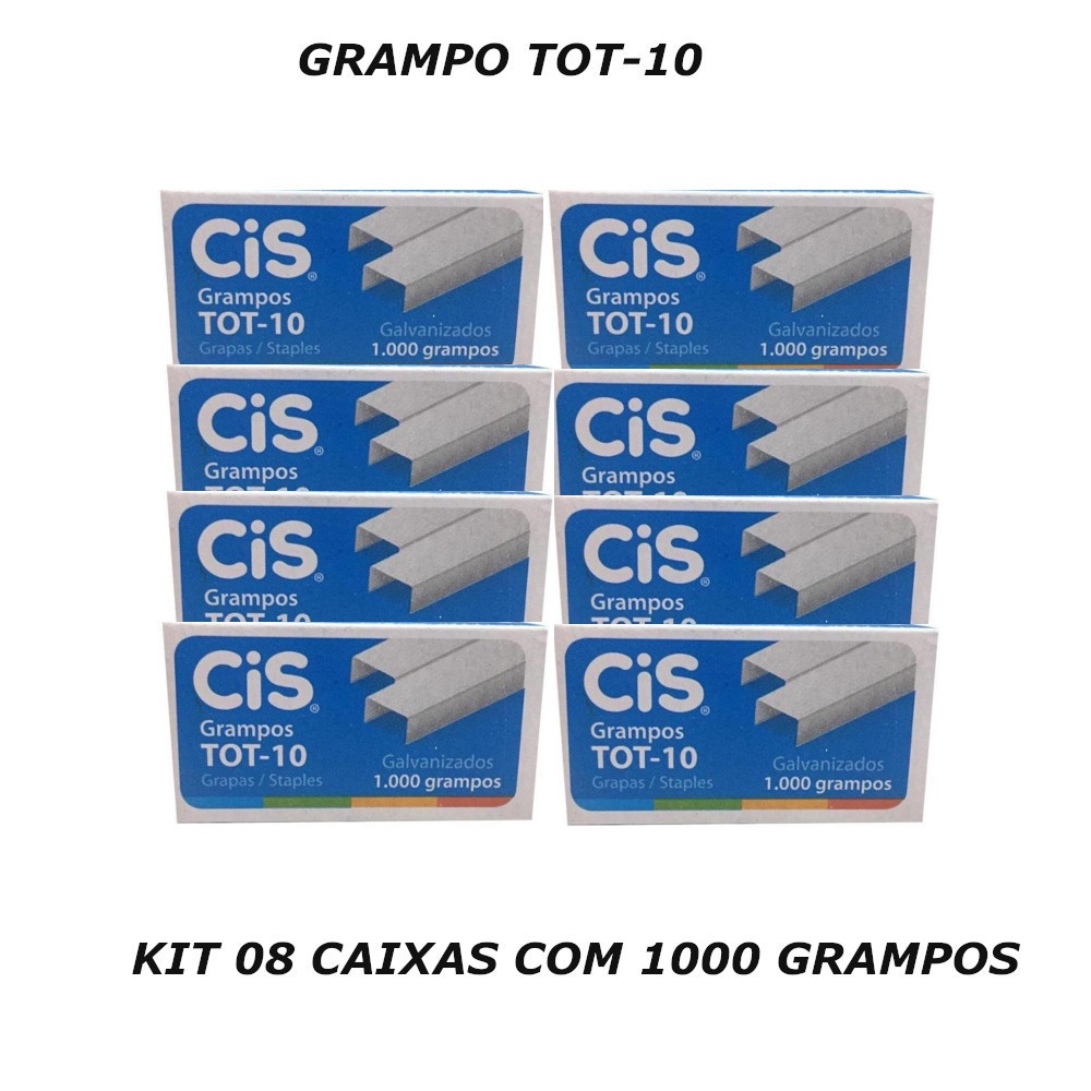 GRAMPO TOT-10 KIT 08 CAIXAS COM 1000 UNIDADES - CIS | Shopee Brasil