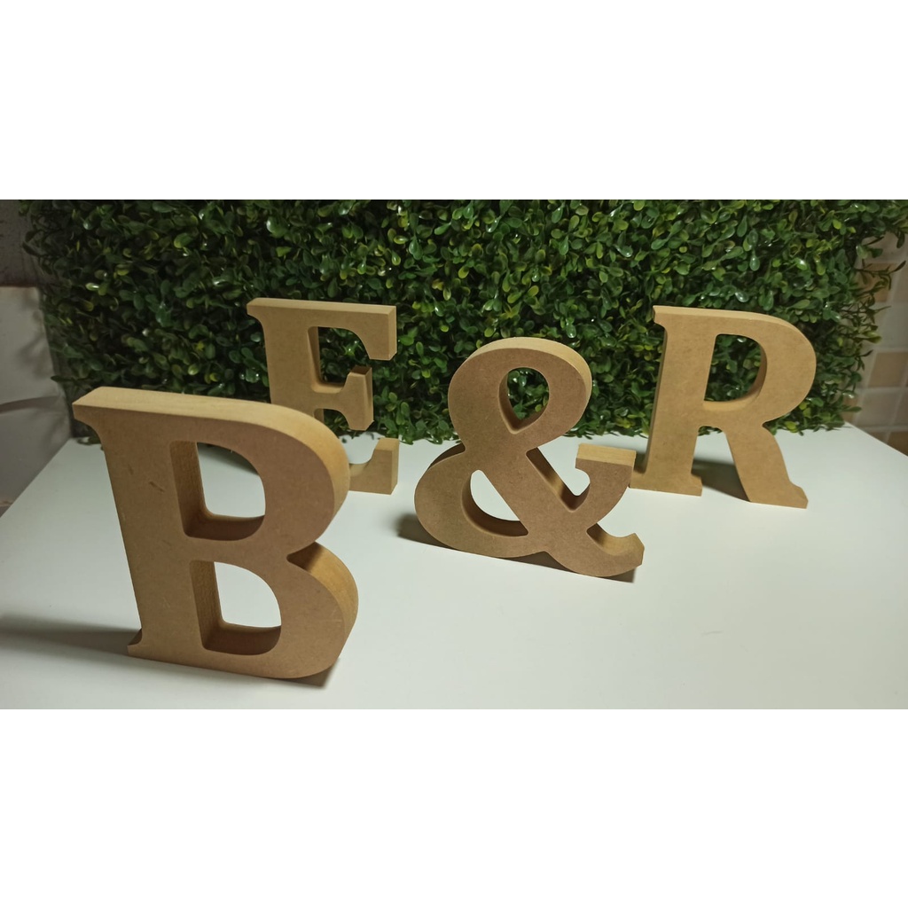 Letra em MDF CRU 12cm de A-Z e símbolos | Shopee Brasil