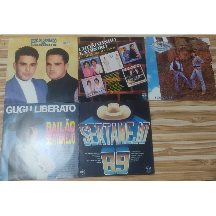 Kit Sertanejo - 5 Discos - Chitãozinho e Xororo... (LP Vinil Original) | Shopee Brasil