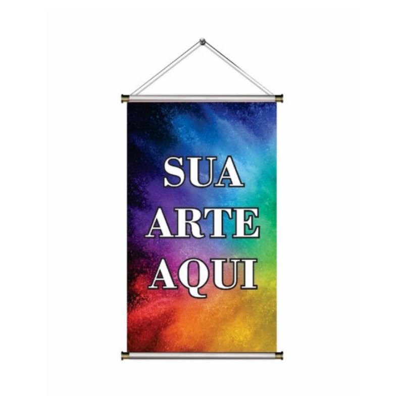 Banner 60x40 com acabamento em madeira | Shopee Brasil
