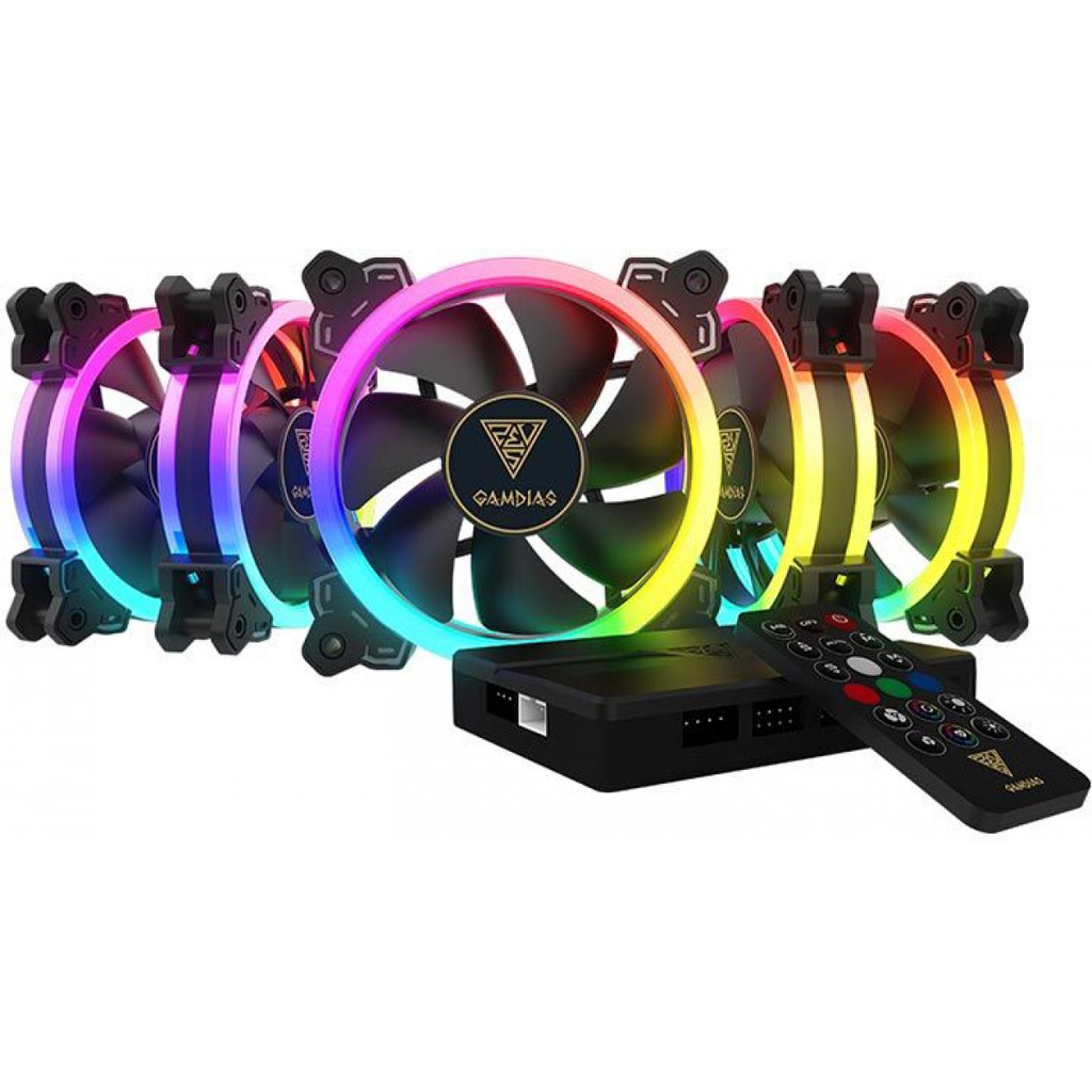 Kit 5 Cooler Fan Pc Gamer Rgb Gamdias Aeolus M2-1205r 120mm | Shopee Brasil