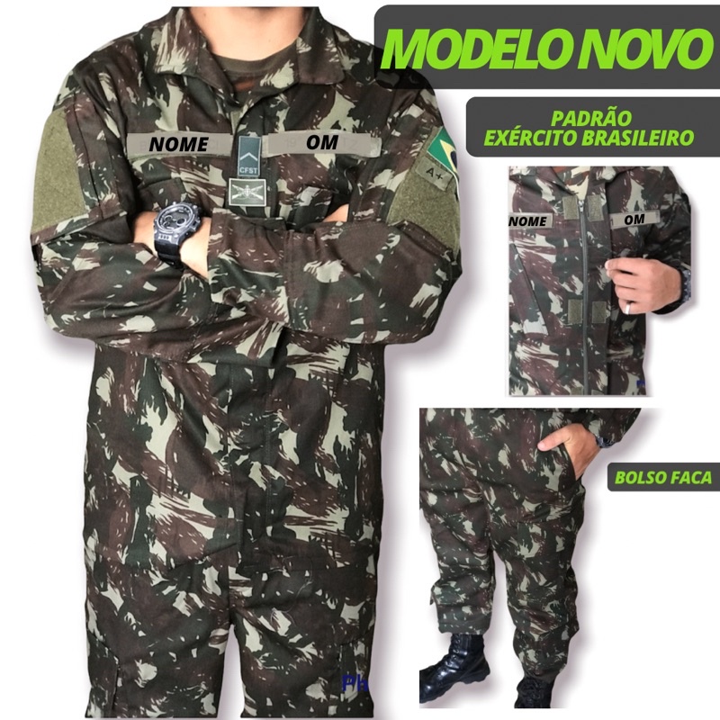 Farda Exército Brasileiro Camuflada MODELO NOVO Masculino (Gandoleta ...