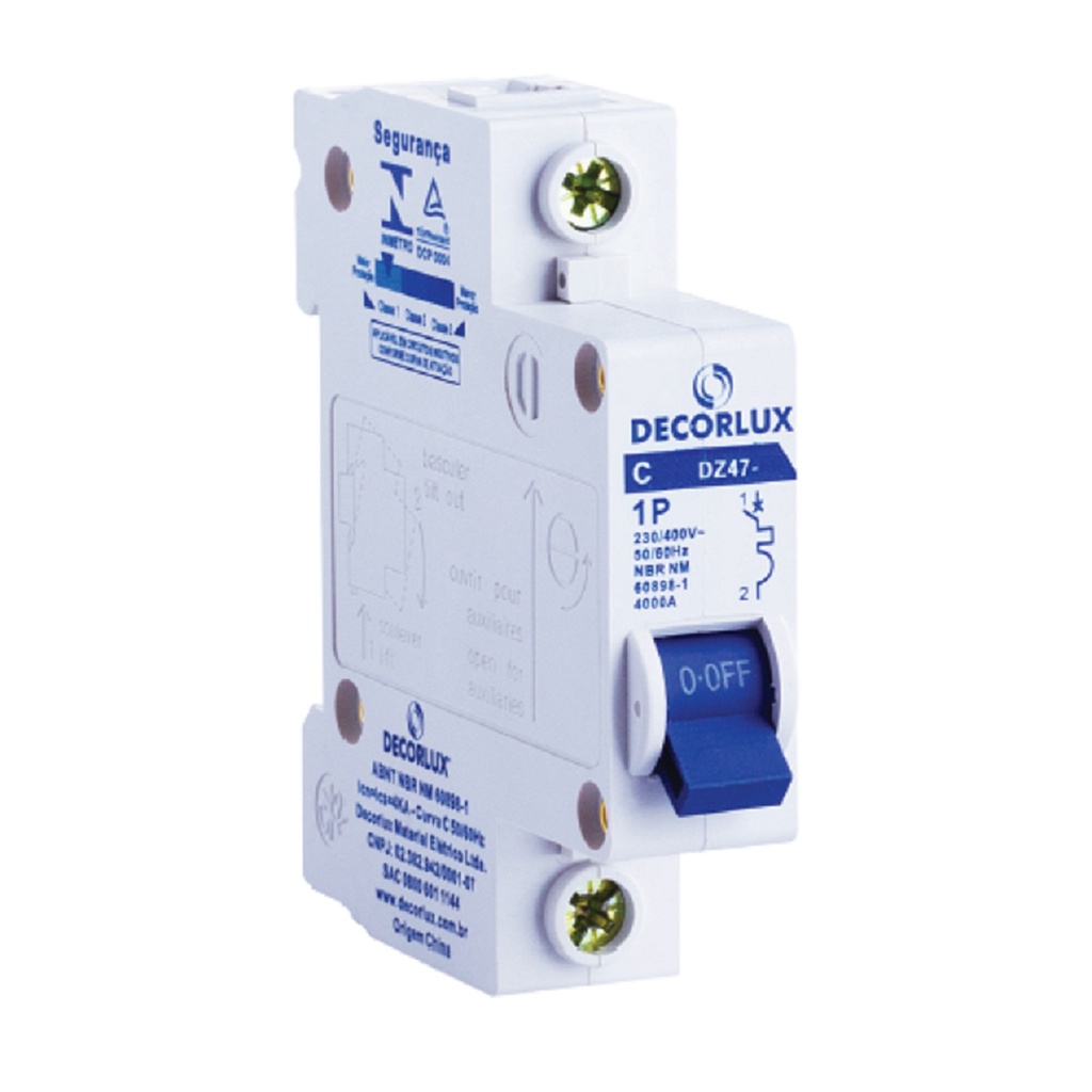 Disjuntor Unipolar Monopolar Curva C Din 6a 10a 16a 20a 25a 32a 63a | Shopee Brasil