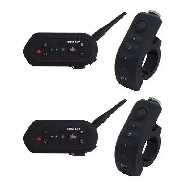 Kit 2X Intercomunicador Ejeas E6 Plus + Controle Para Guidão (par ...