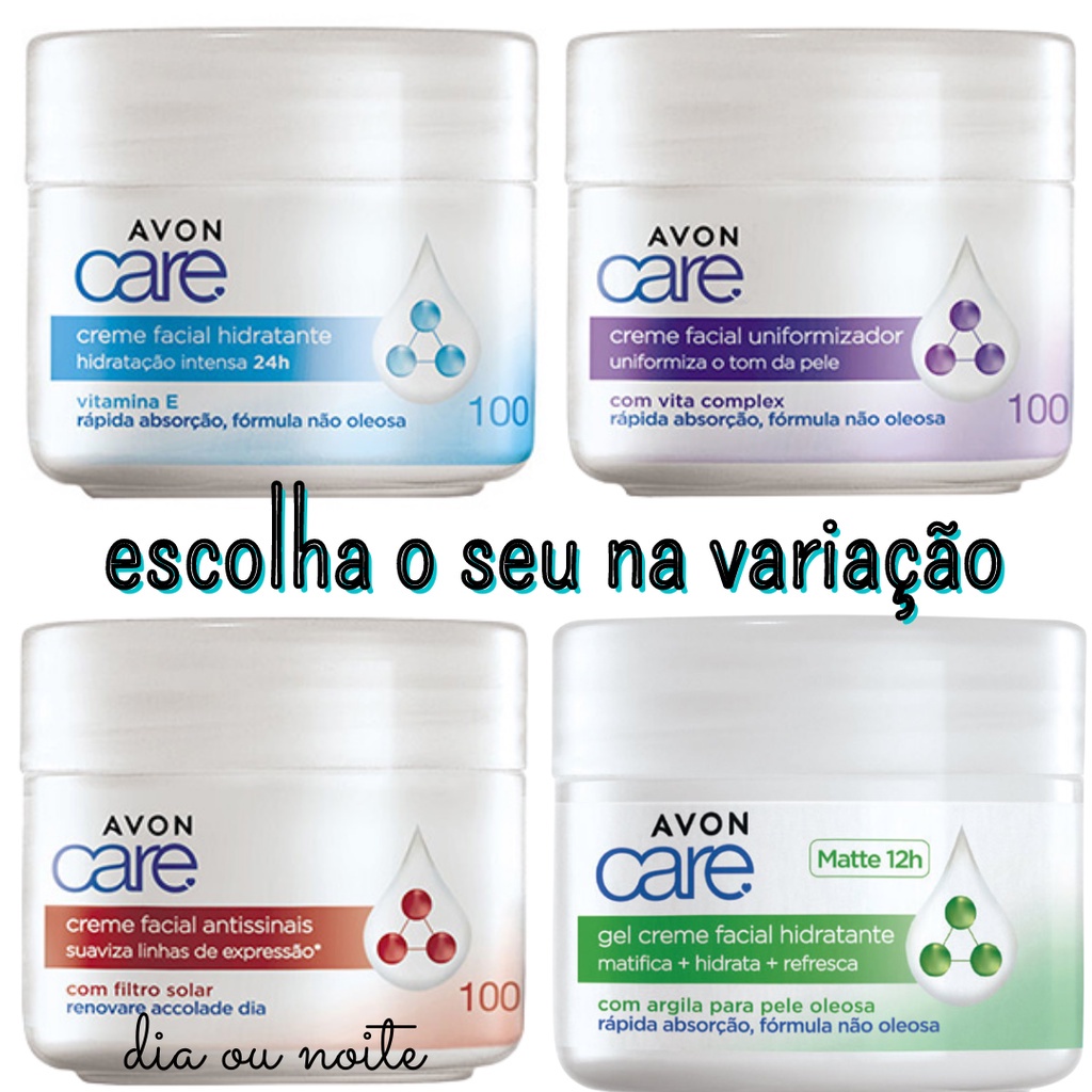 Avon Care Creme Facial 100g escolha o seu preferido | Shopee Brasil