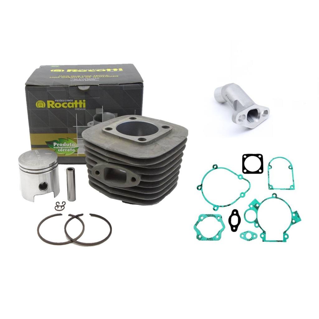 Kit Cilindro e Coletor 32mm Bike Motorizada Motor Moskito 80cc Biela ...
