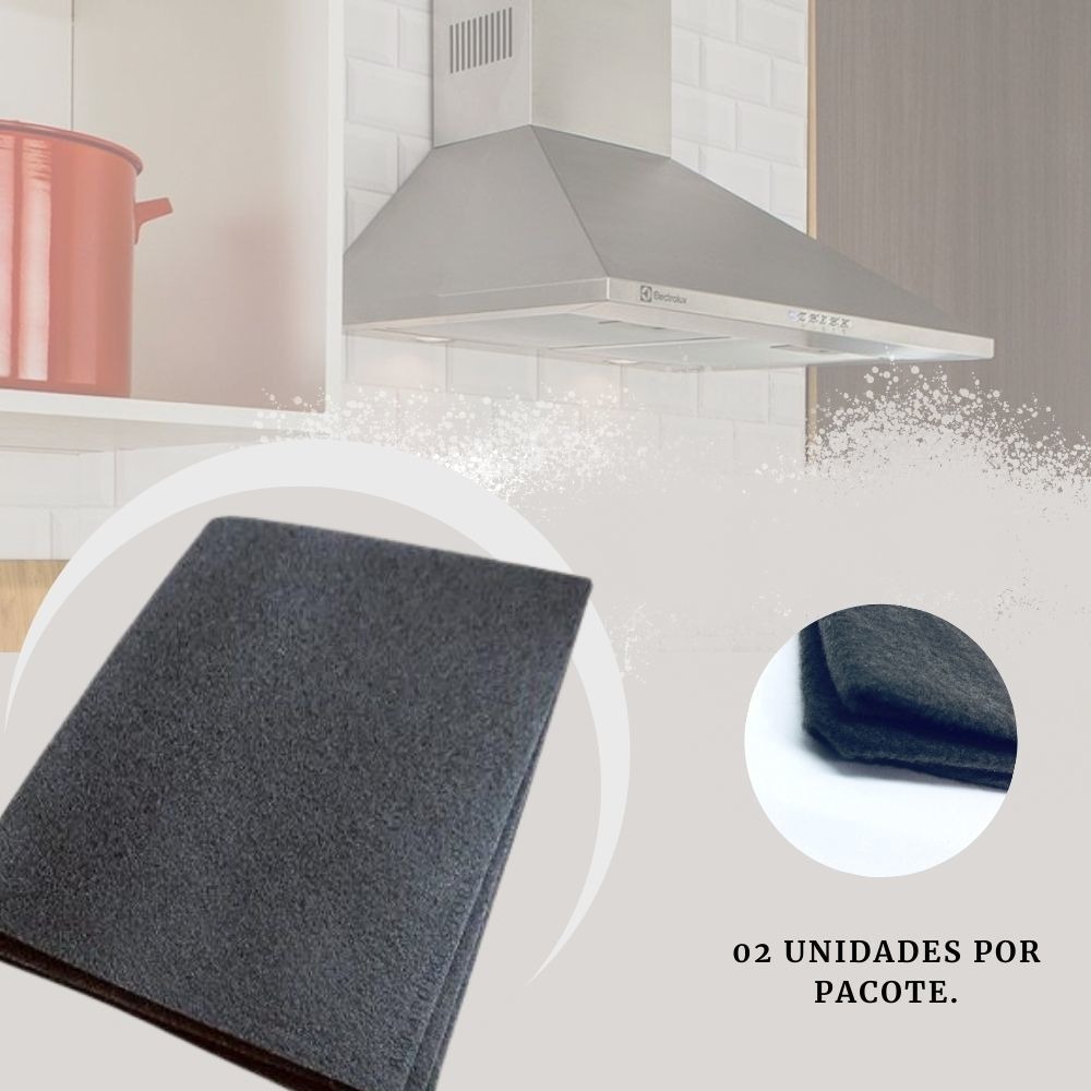 Filtro Manta para Coifa, Exaustor, Depurador de Ar Cozinha Carvão ...