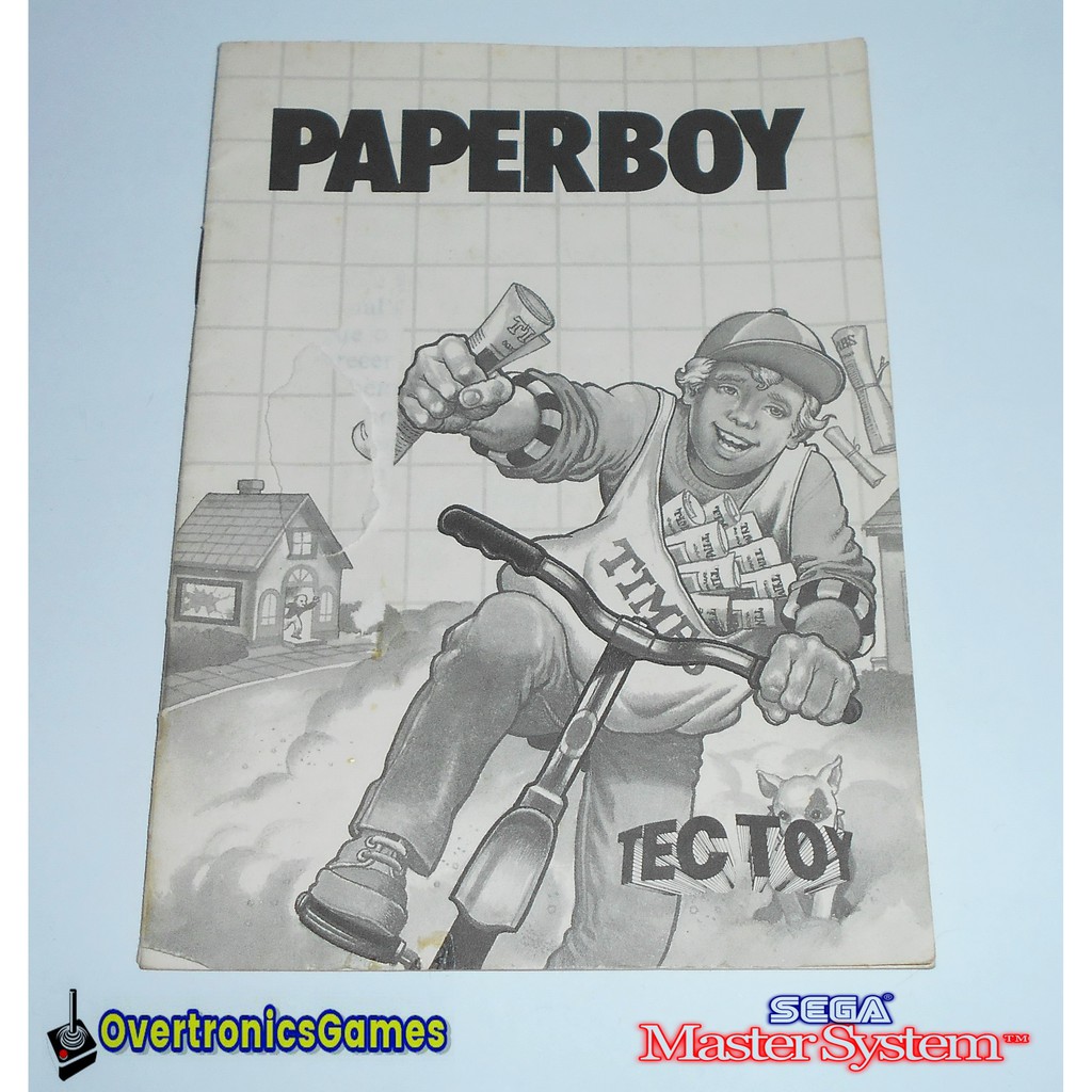 Manual Original Jogo Paperboy Master System Tec Toy | Shopee Brasil